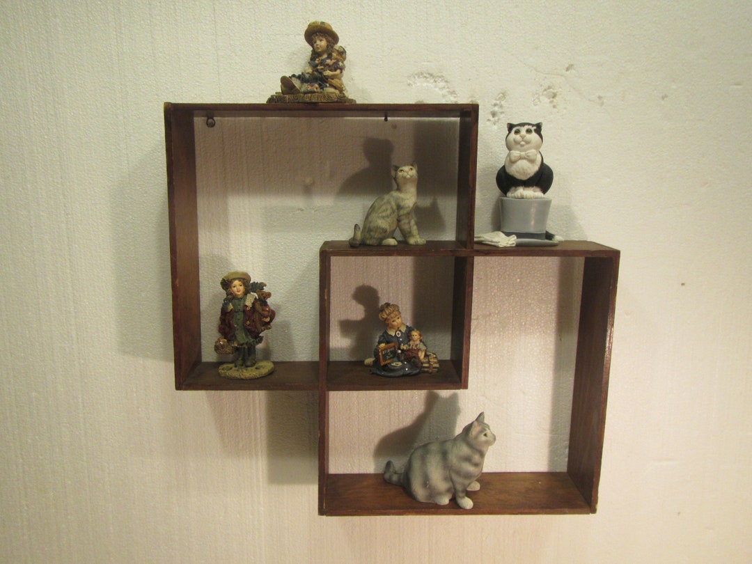 Vintage Wall Mount Wood SHADOW BOX Shelves , Square Wood Shadow Boxes ...