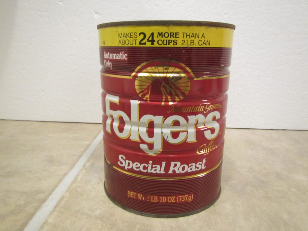 FOLGERS COFFEE Can* 1 Lb 10 Oz. Auto Drip Grind Tin , Mountain Grown ...