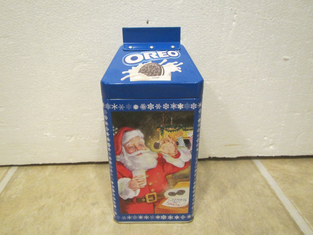 2005 Oreo Milk Carton Tin , Christmas Tin Box, Metal Canister ** 2005 ...