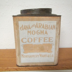 JAVA and ARABIAN MOGHA Coffee , 5 Pound Coffee Tin, Montgomery Ward ...