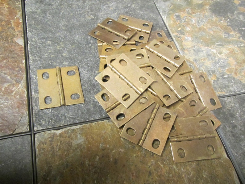 Vintage 24 Antique Brass color HINGES 2x 1 7/8 | Etsy
