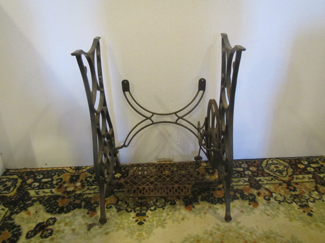 Antique Treadle Sewing Machine Base, Industrial Table Base, Cast Iron ...