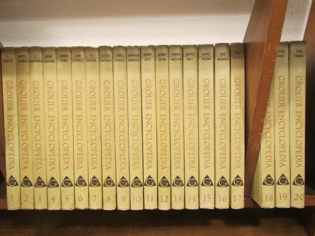 1957 Grolier Encyclopedia 20 Volume Complete Set, * Grolier Society ...