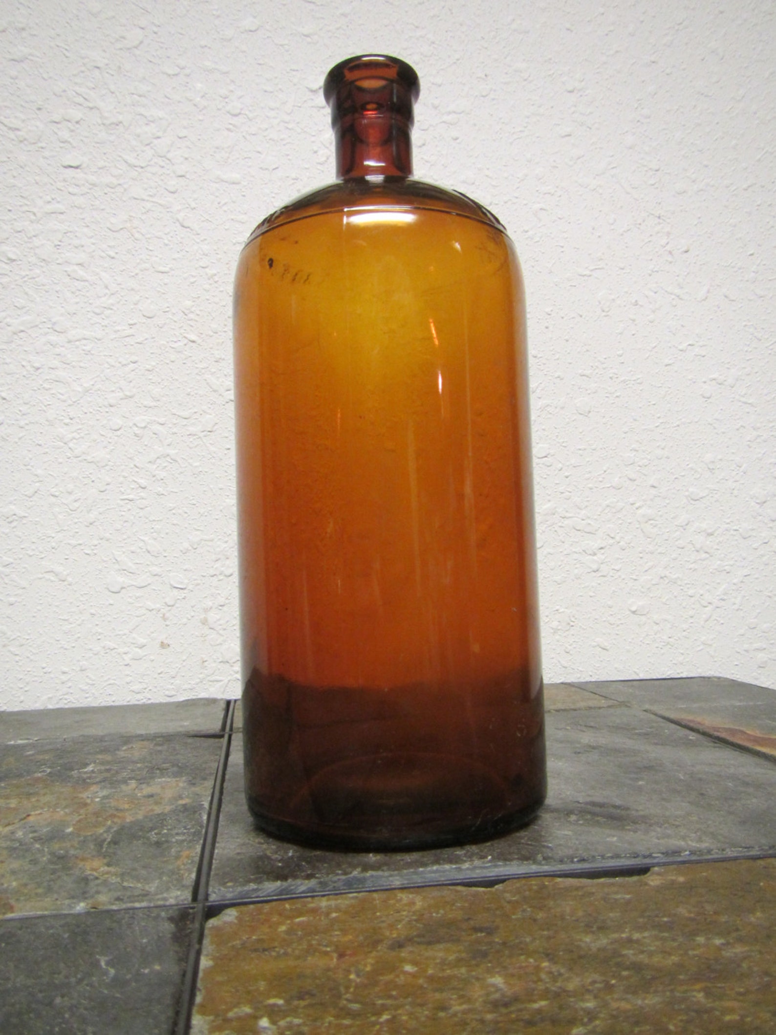 Vintage Brown GLASS HI-LEX Bottle . Uses Push in Stopper Instead of a ...