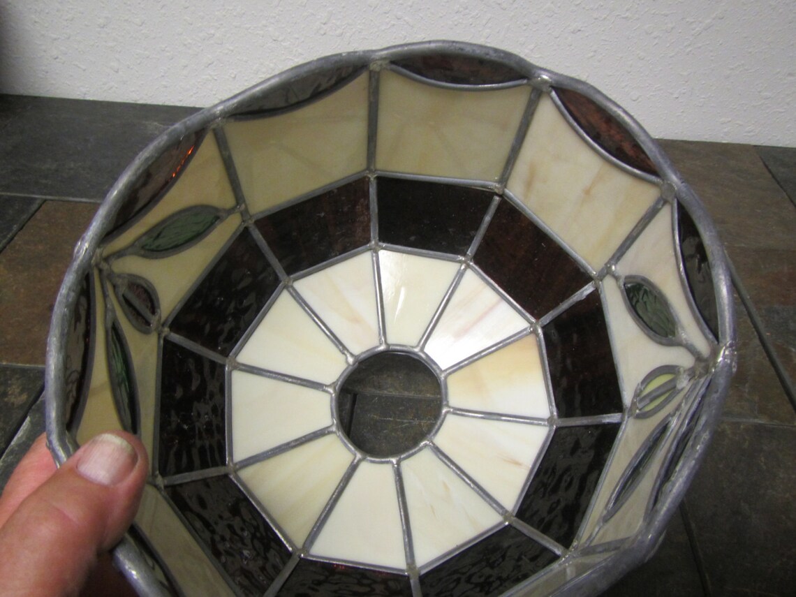 Antique Multi Colored Lead Glass Lamp Shade Glass Chimney - Etsy