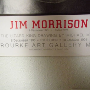 JIM MORRISON POSTER From the Michael Moe Exhibition at the Rourke Art ...