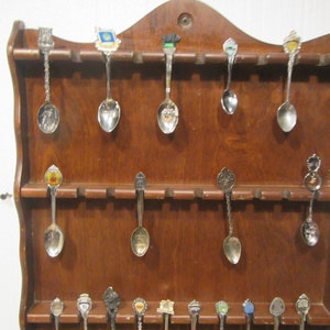 Vintage Wood 50 Spoon Rack, Spoon Shelf Wall Spoon Rack 50 Spoon ...