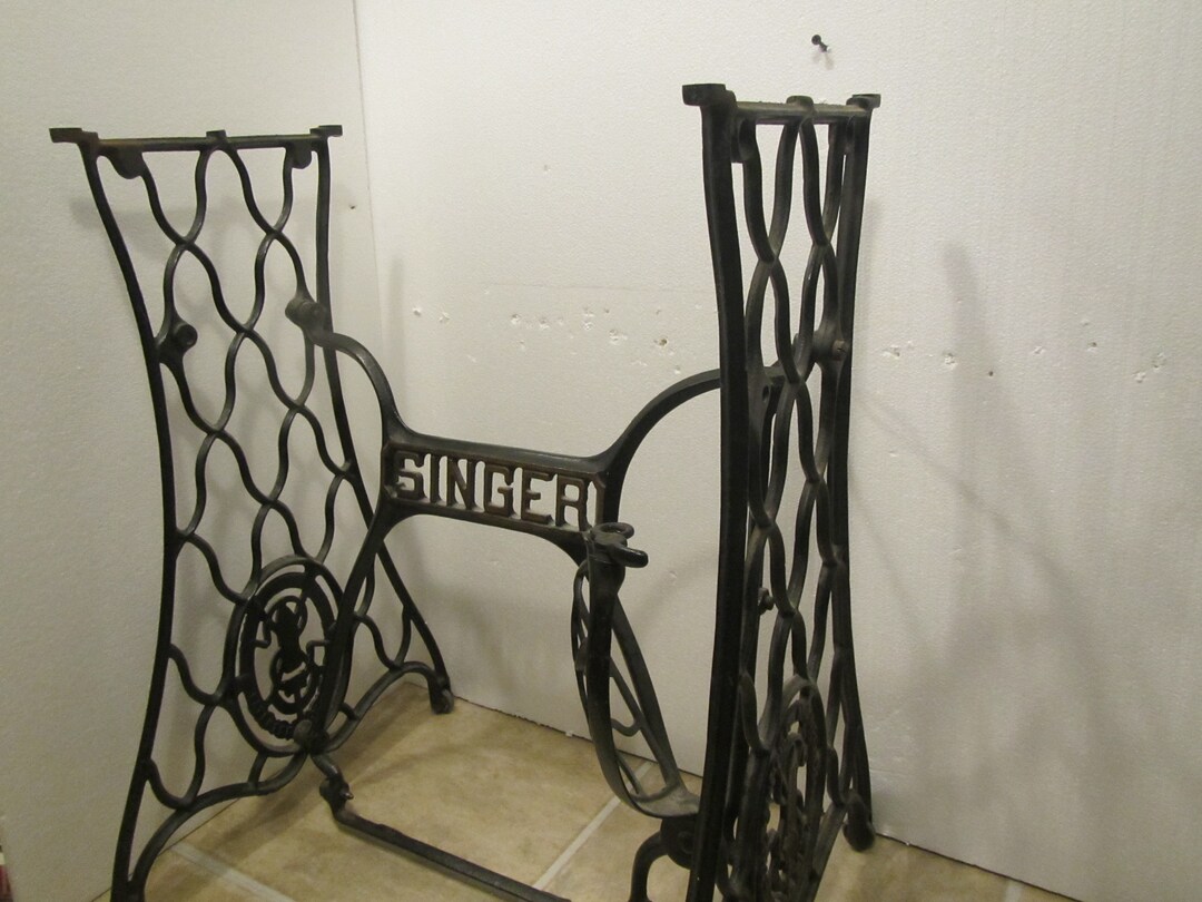 Antique Singer Treadle Sewing Machine Base, Industrial Table Base ...
