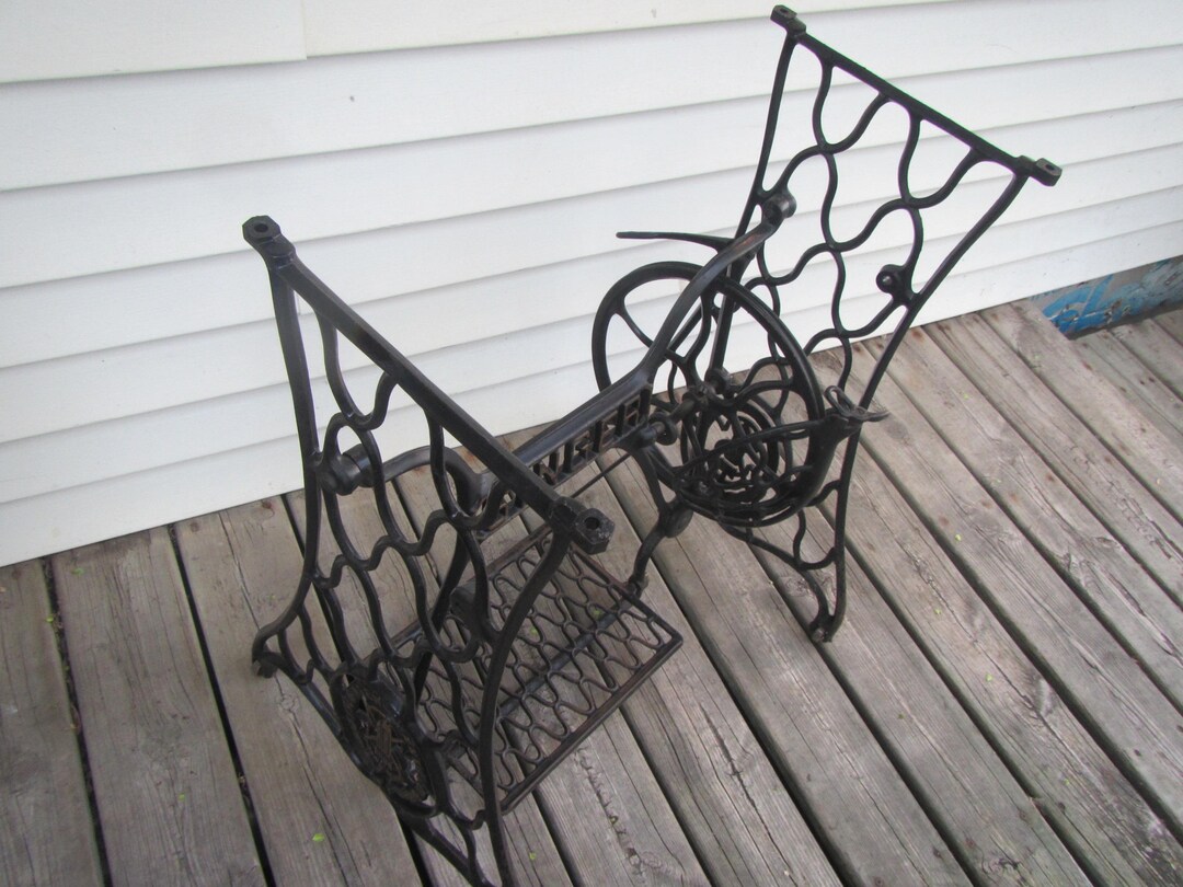 Antique Singer Treadle Sewing Machine Base, Industrial Look Table Base ...