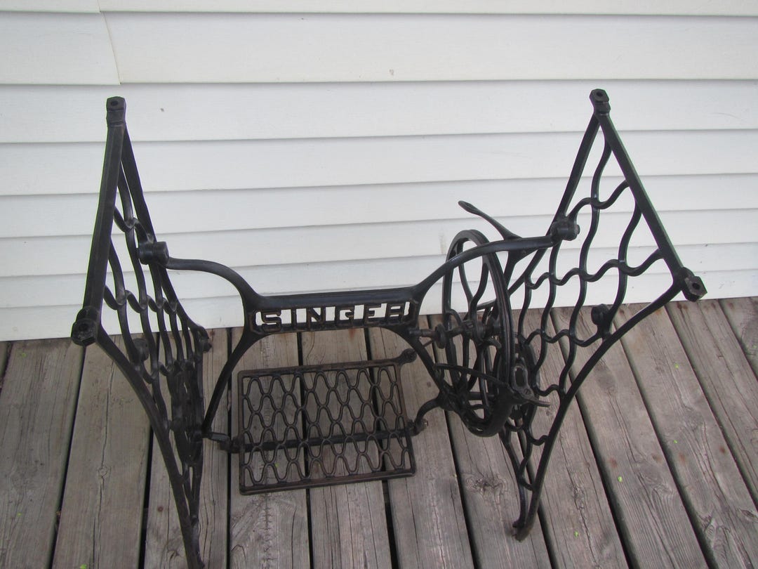 Antique Singer Treadle Sewing Machine Base, Industrial Look Table Base ...