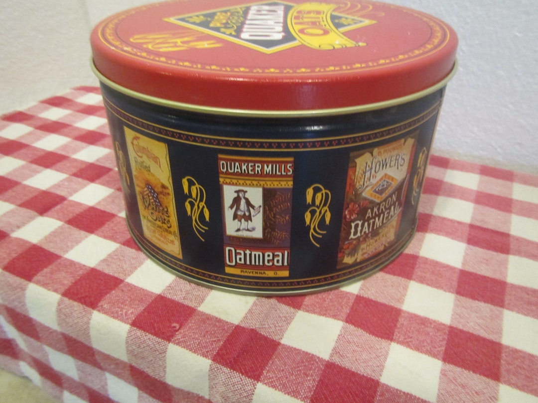 QUAKER OAKS Tin , Pure Quaker Oats , Recipes on Can, Quaker Oats Can ...