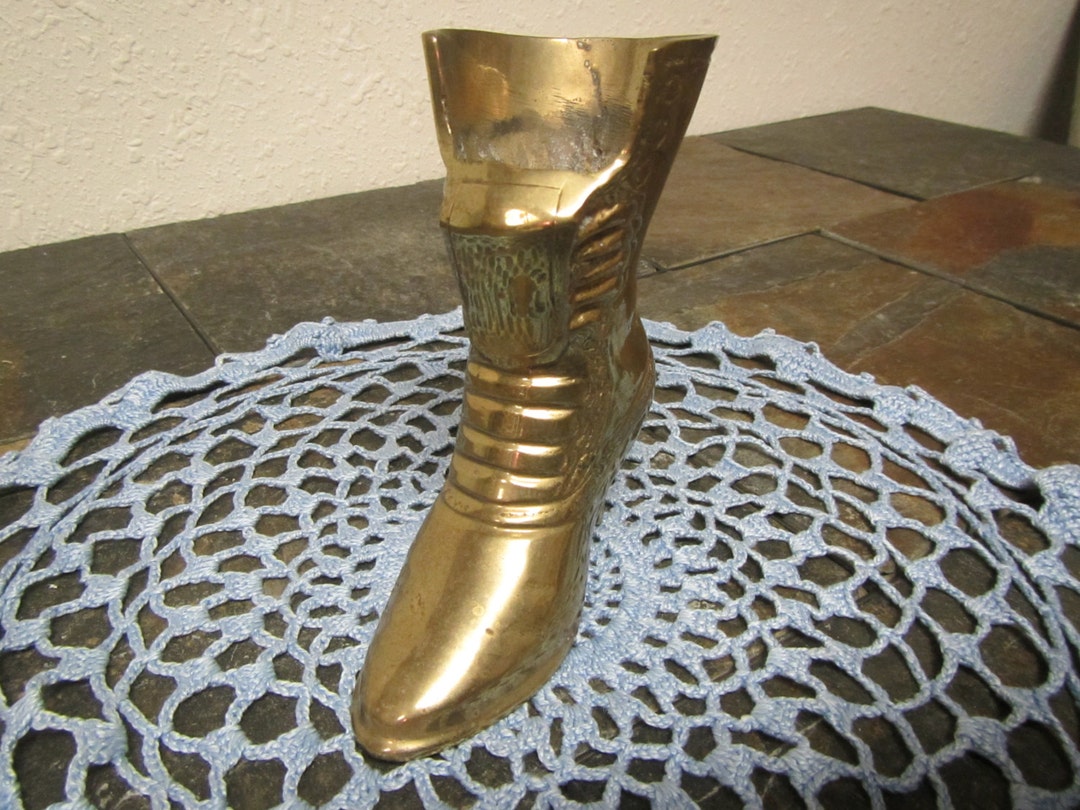 Vintage Detailed Solid Brass LADIES VICTORIAN Style BOOT Statue ...