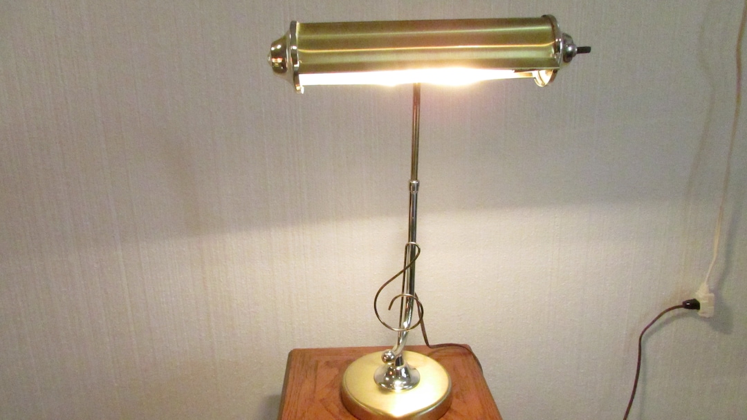BRASS Treble Clef PIANO LAMP, Music Lamp, Adjustable Desk Lamp, Piano ...