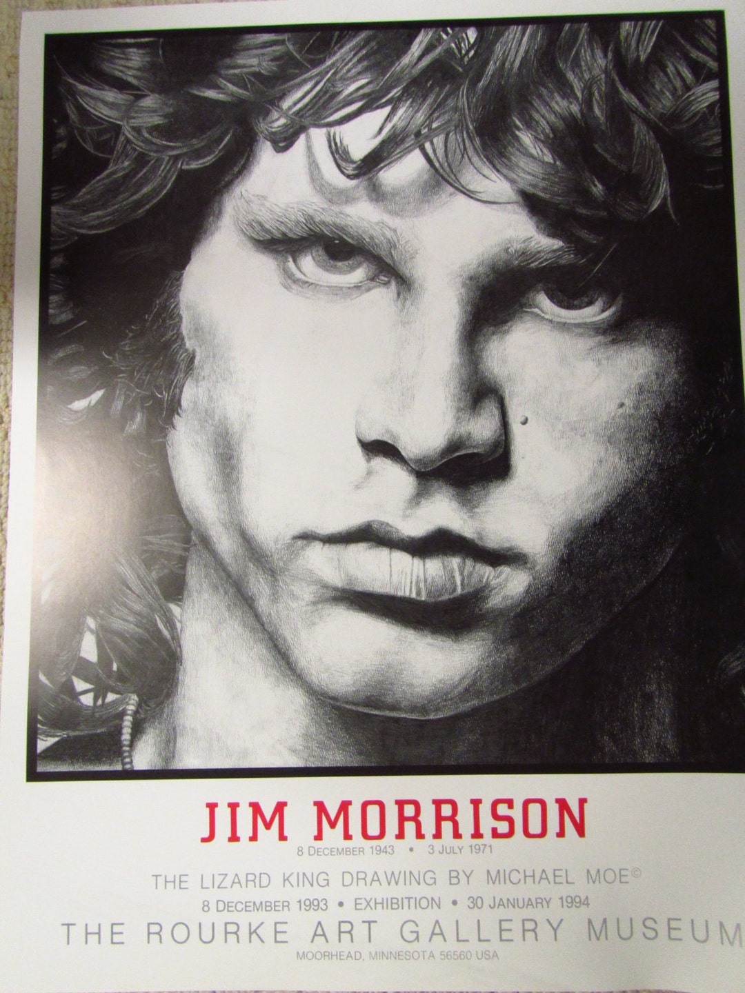 JIM MORRISON POSTER From the Michael Moe Exhibition at the Rourke Art ...