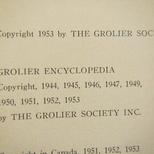 1953 Grolier Encyclopedia 10 Volume Complete Set, Grolier Society ...