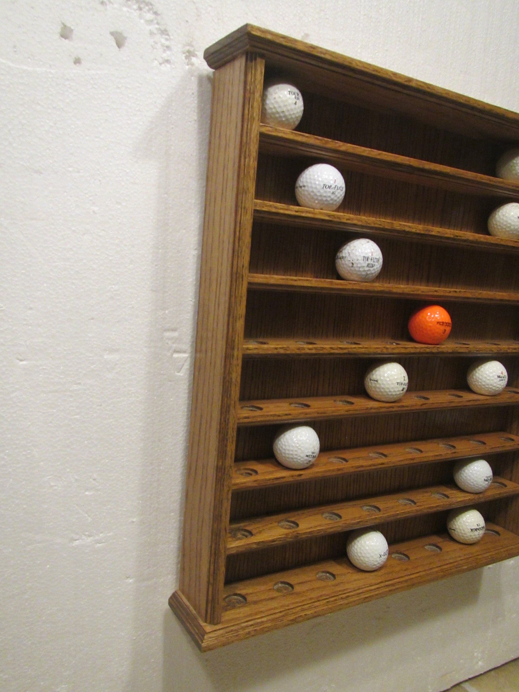 Wood GOLF BALL Display Shelf, Golf Ball Rack, Golf Ball Display Case ...