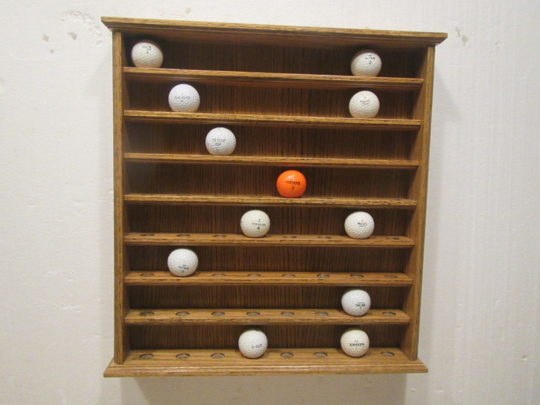 Wood GOLF BALL Display Shelf, Golf Ball Rack, Golf Ball Display Case ...