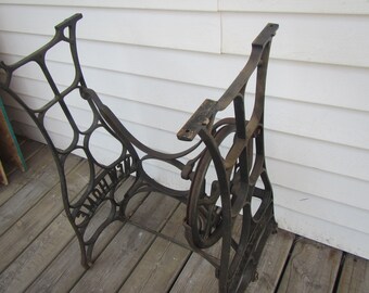 Antique Singer Treadle Sewing Machine Base, Industrial Look Table Base ...