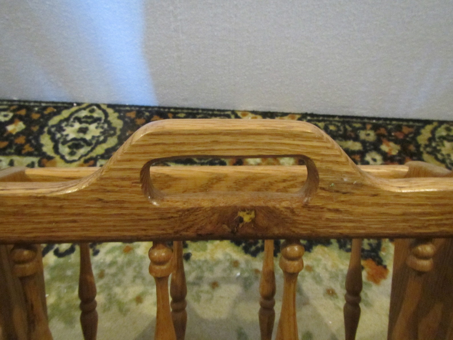 Oak Magazine Rack , Wood Magazine Stand , Oak Magazine Holder, Handle ...