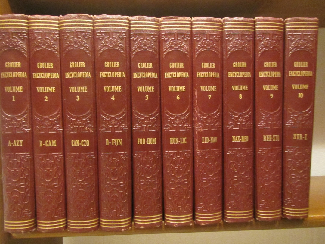 1953 Grolier Encyclopedia 10 Volume Complete Set, Grolier Society ...