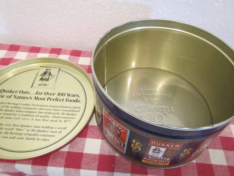 QUAKER OAKS Tin Pure Quaker Oats Recipes on Can Quaker - Etsy
