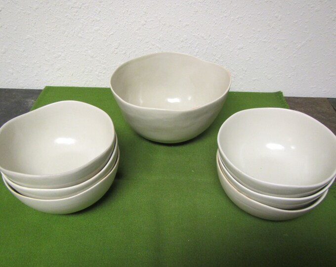 Vintage VANCE KITIRA Large Bowl and 6 Cereal Bowls Contour Grey ...
