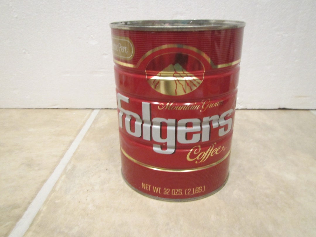 FOLGERS COFFEE Can* 32 Oz. Electric Perc Tin , Mountain Grown * 2 Pound ...