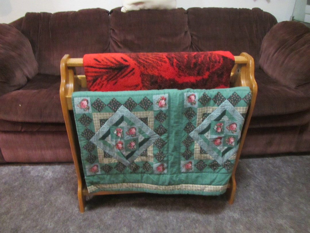 Oak Quilt Rack, Wooden Quilt Rack , Quilt Holder , Floor Quilt Rack ...