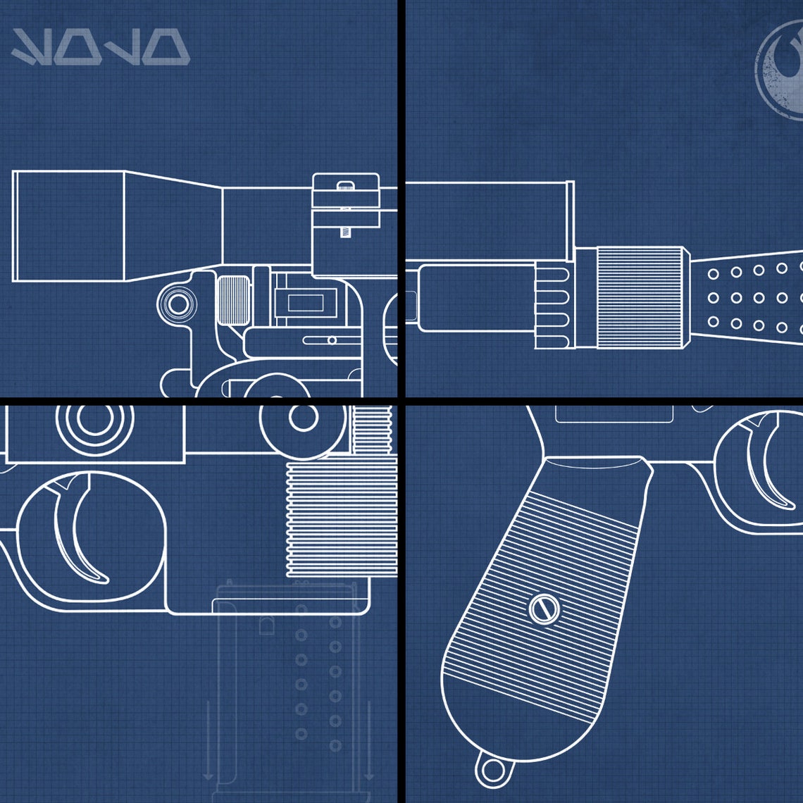 Star Wars Han Solo's Blaster Blueprint Poster. PRINT ONLY - Etsy