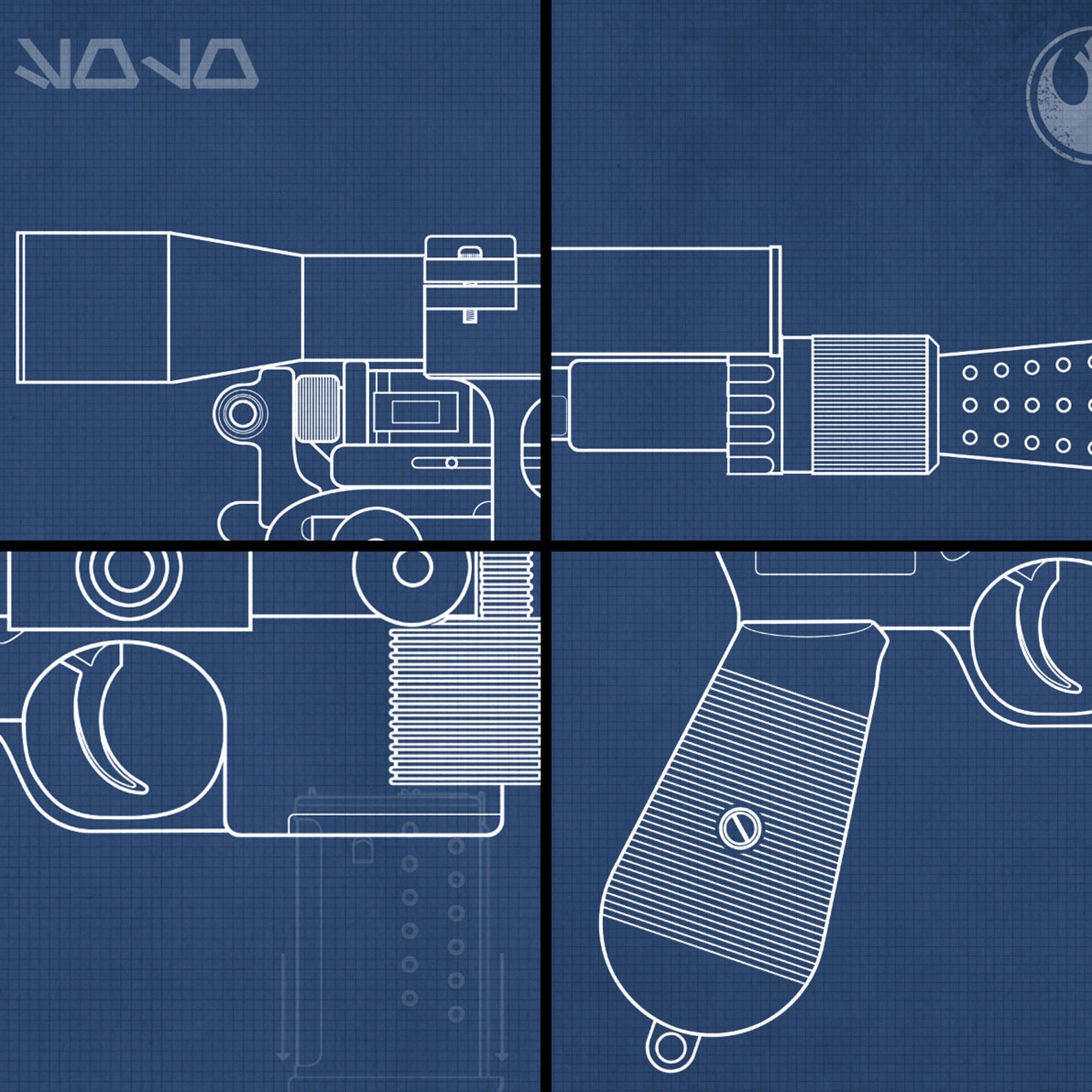 Star Wars Han Solo's Blaster Blueprint Poster. PRINT ONLY - Etsy