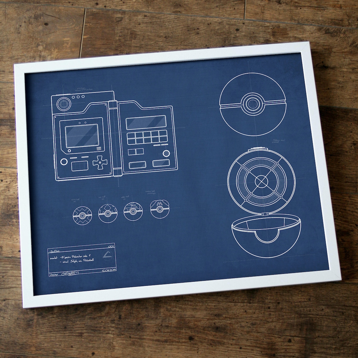 Pokemon Pokedex Pokeballs Blueprint Poster. PRINT ONLY - Etsy