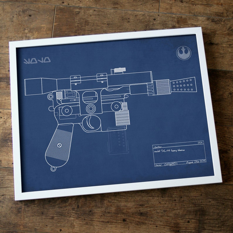 Star Wars Han Solo's Blaster Blueprint Poster. PRINT ONLY - Etsy