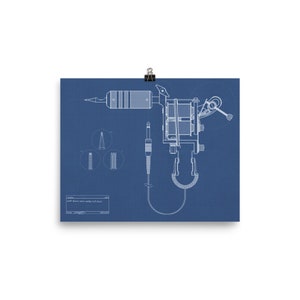 Tattoo Machine Blueprint Poster PRINT ONLY - Etsy
