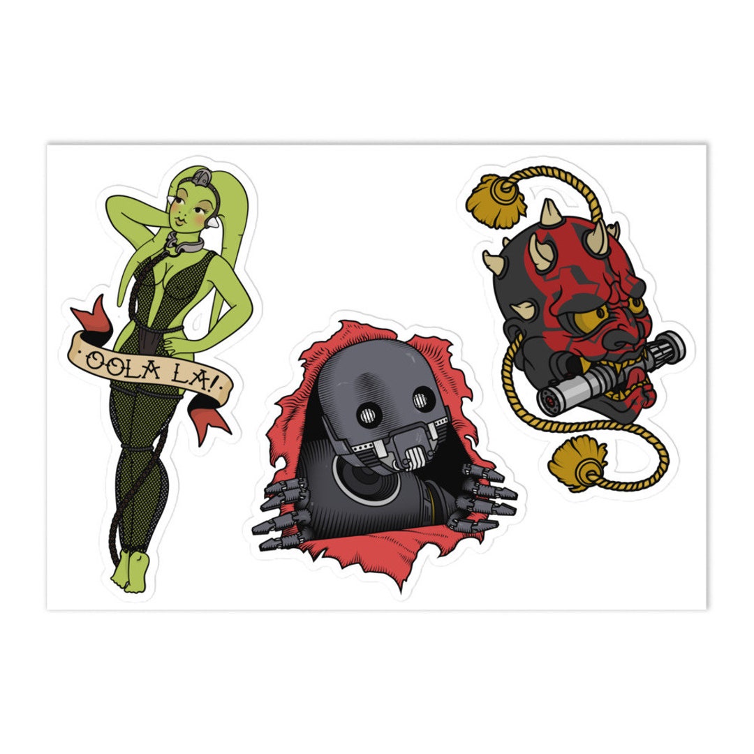 Star Wars Sticker Sheet. Oola Pin-up, K-2SO Ripper & Darth Maul Hanya ...