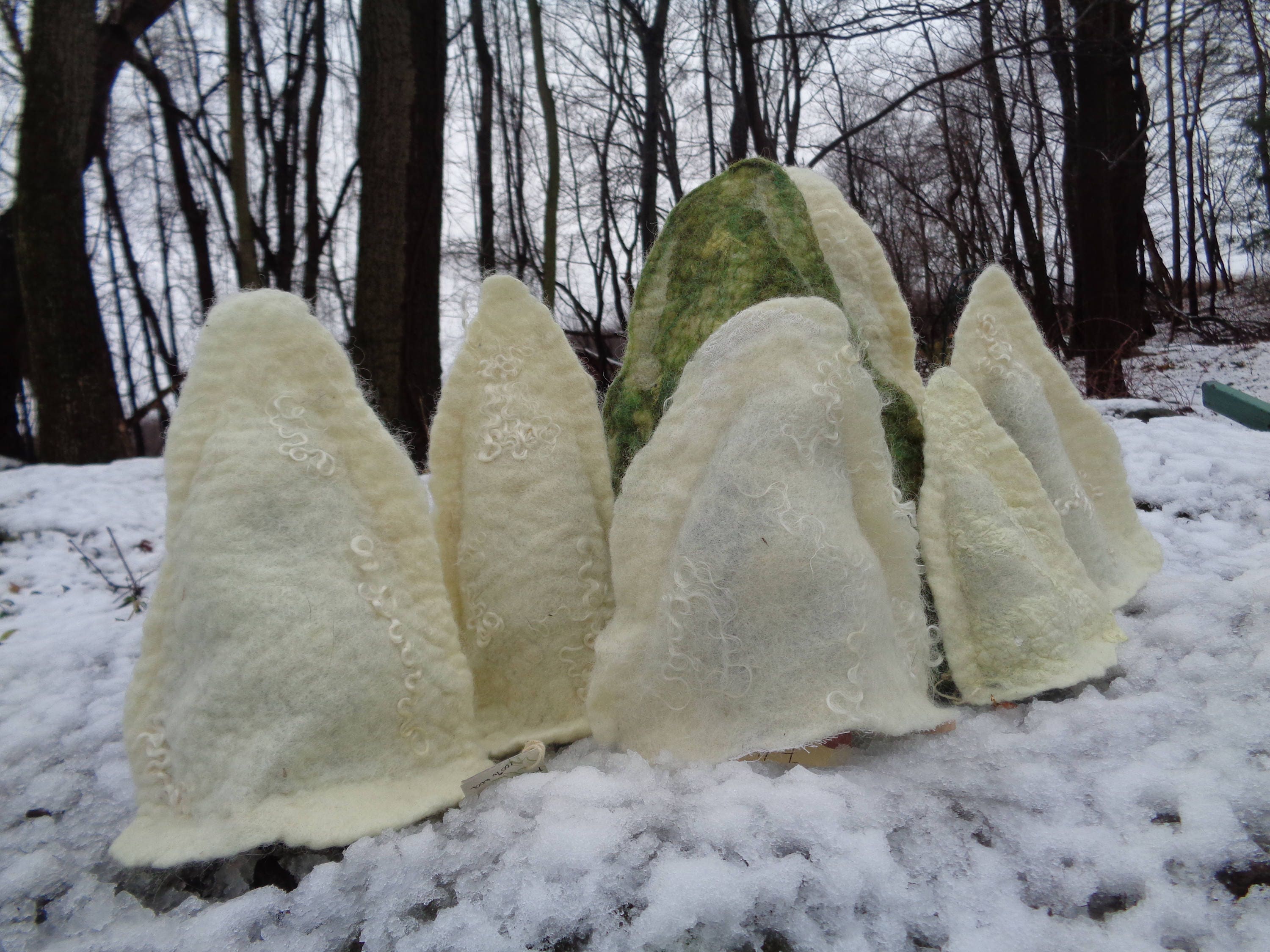 Wet Felted Rustic Pine Trees Forest Woods Woodland Home Decor Fairy ...