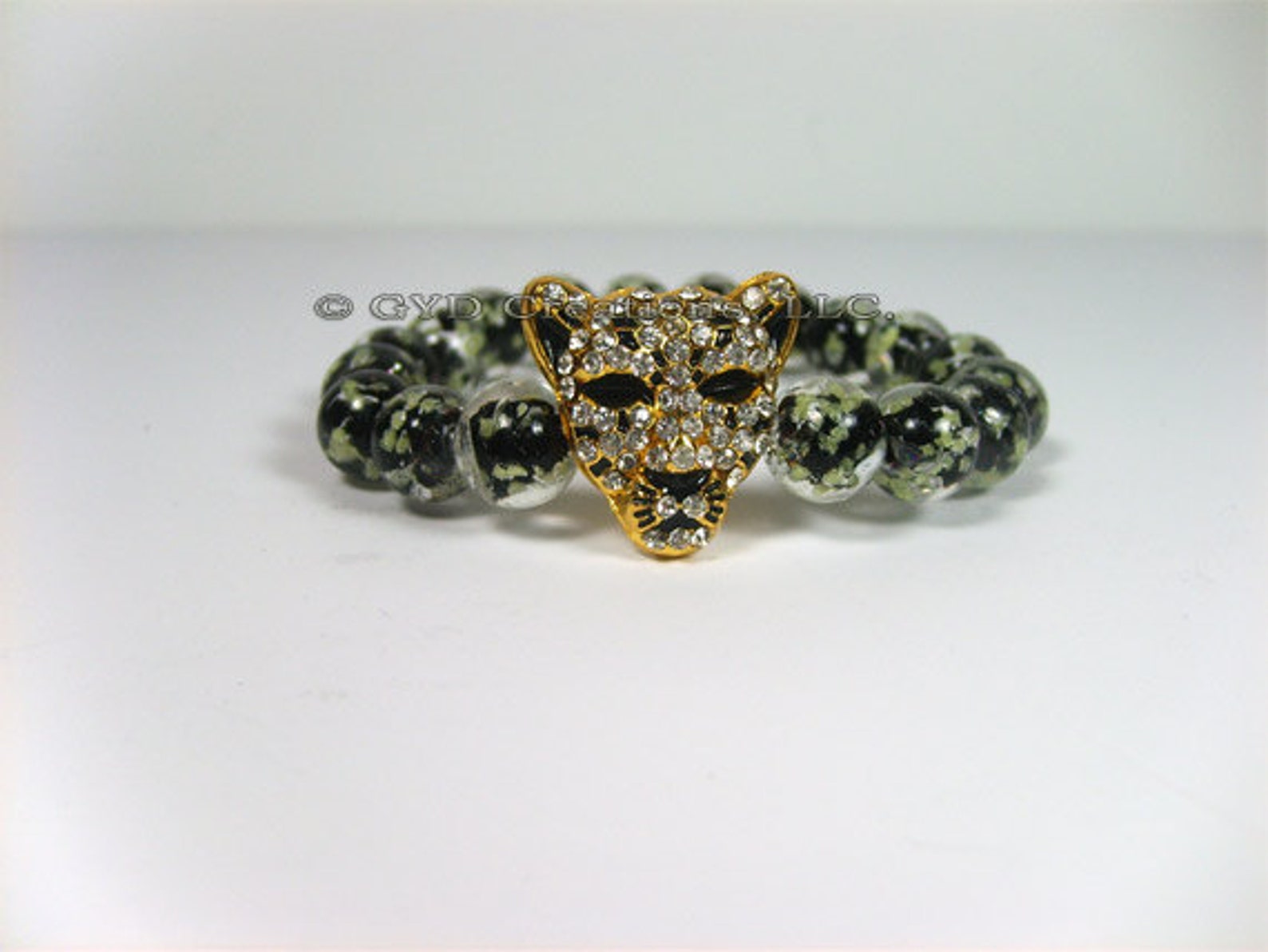 Roaring Leopard Gold and Black Rhinestone Leopard Stretch - Etsy