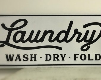 Metal laundry sign | Etsy
