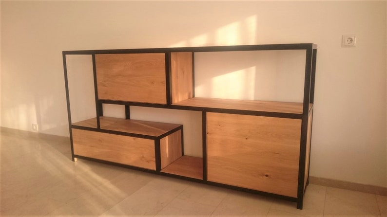 Kast van staal en hout - Etsy Nederland