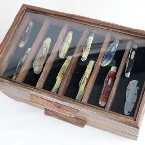 Knife Display Case With a Glass Top and Accessory Drawer Removeable ...