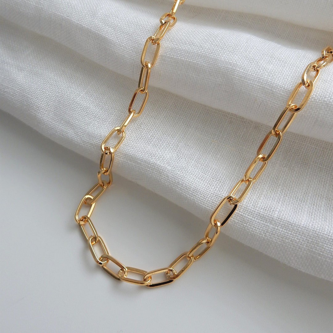 Gold Chunky Cable Chain Necklace Gold Toggle Necklace - Etsy