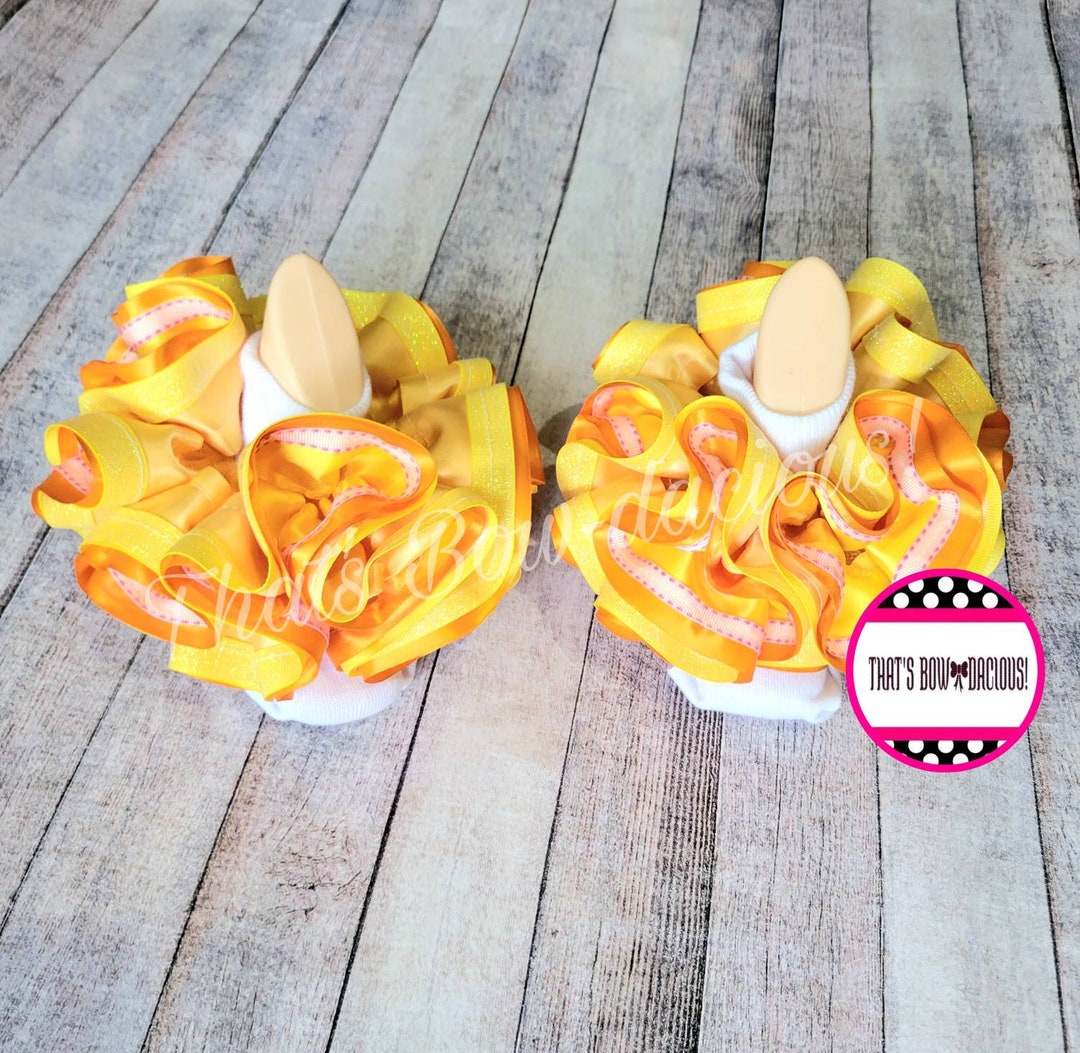 Yellow Ruffle Socks Orange Ruffle Socks Summer Ruffle Socks Spring ...
