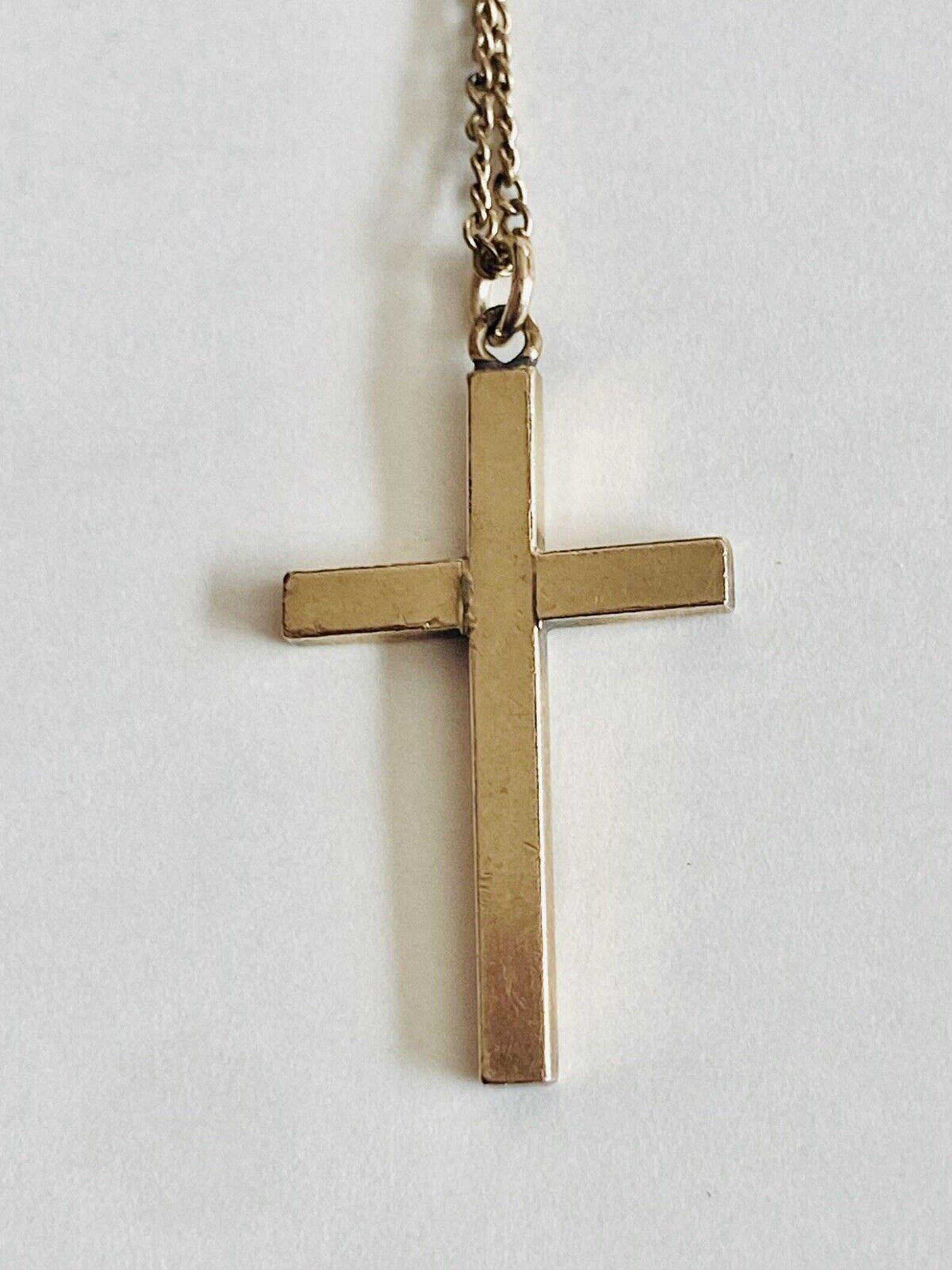 Vintage 1/20 12k Gold Filled Hand Engraved Cross Pendant Necklace 18 ...