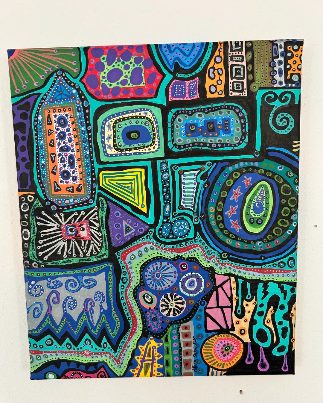Lot-o-dots Original Art - Acrylic Painting on Canvas 10x12 - Etsy