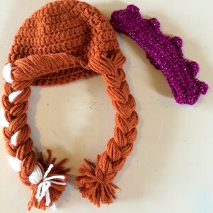 Princess Swoop Bangs With Braids Crochet Frozen Elsa Anna Repunzel Leia ...
