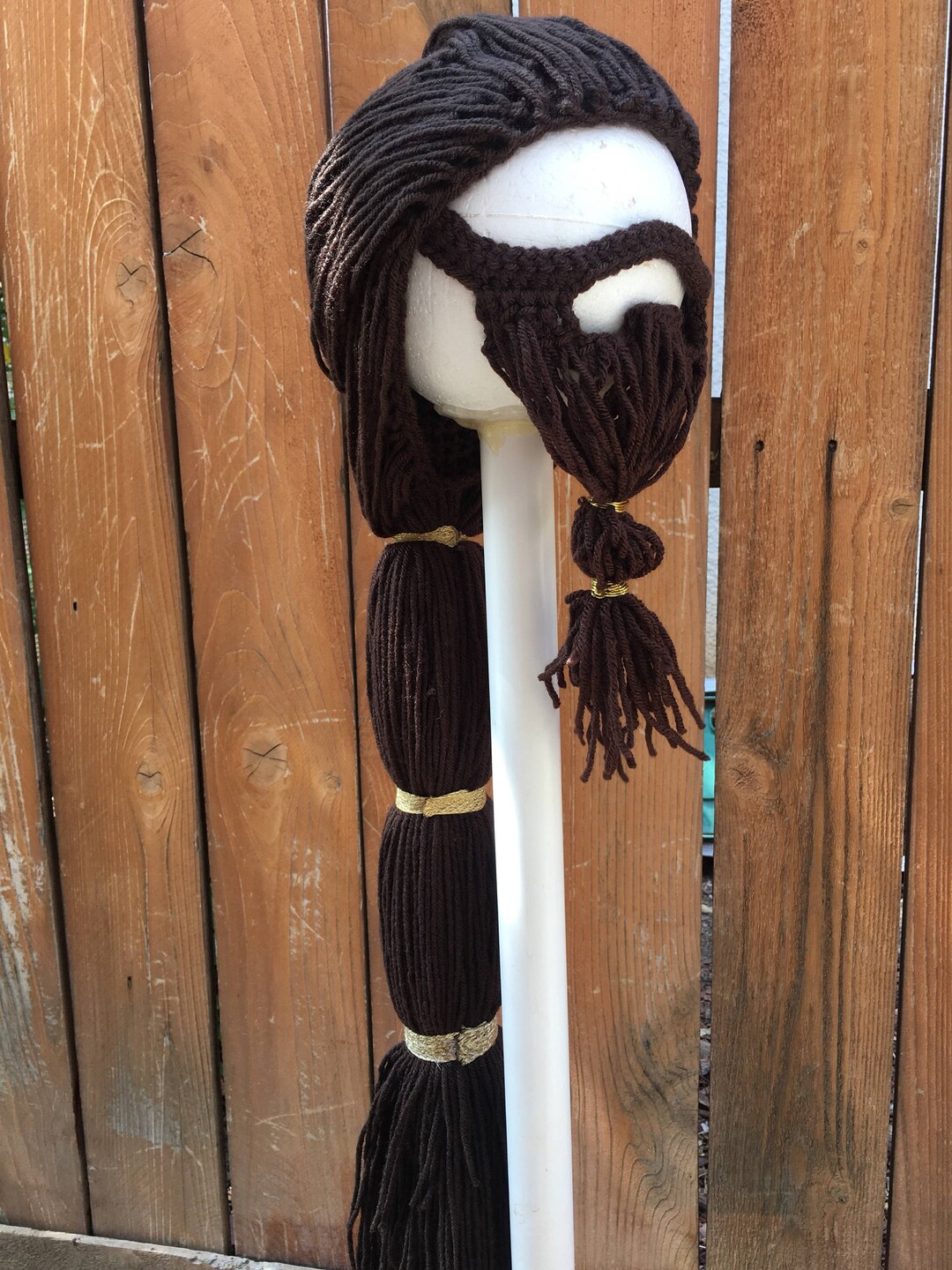 Crochet Khal Drogo Game of Thrones Beanie Wig Hair With Beard Adult - Etsy