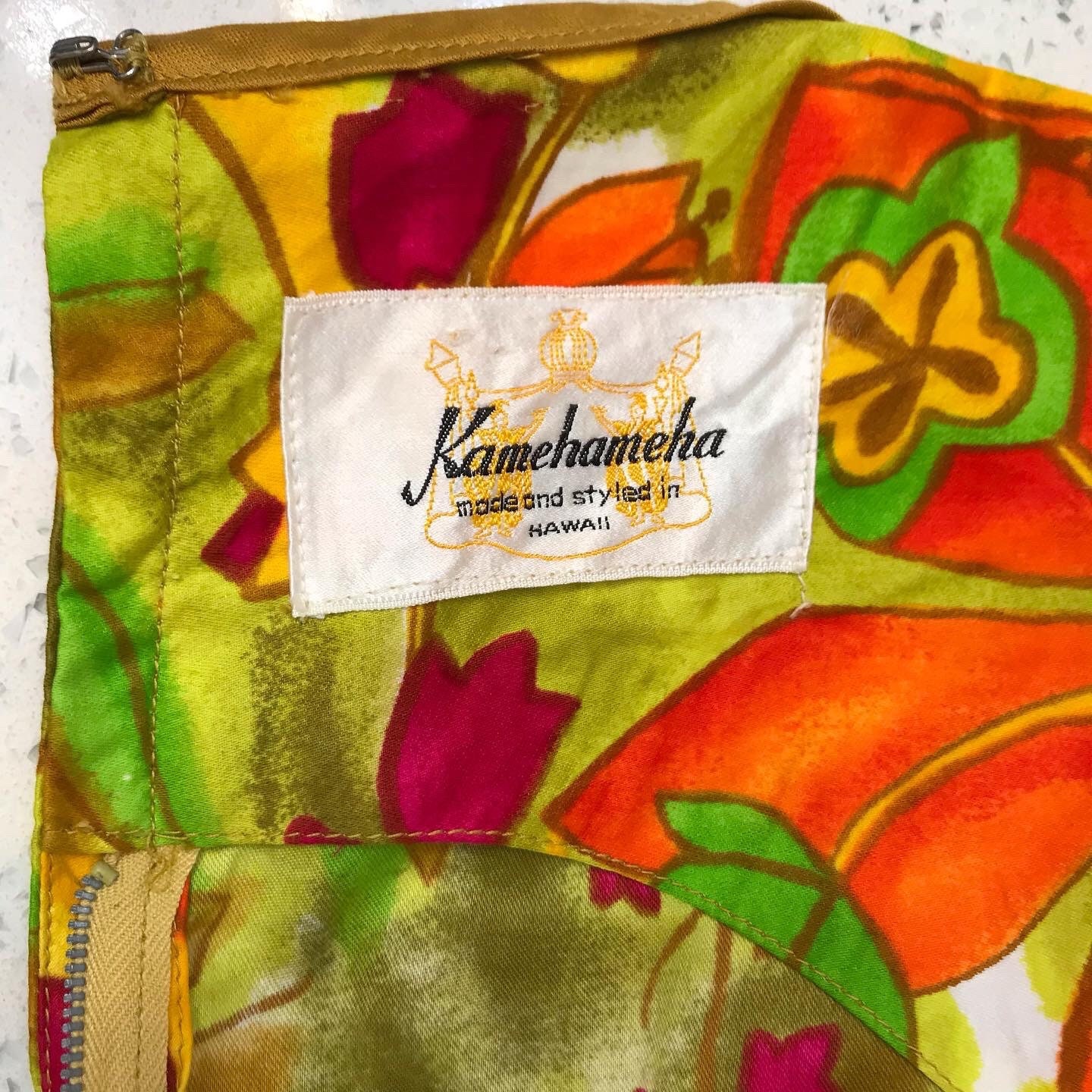 Vintage Kamehameha Hawaiian Teatimer Pant Set 1960’s Chartreuse Tiki ...