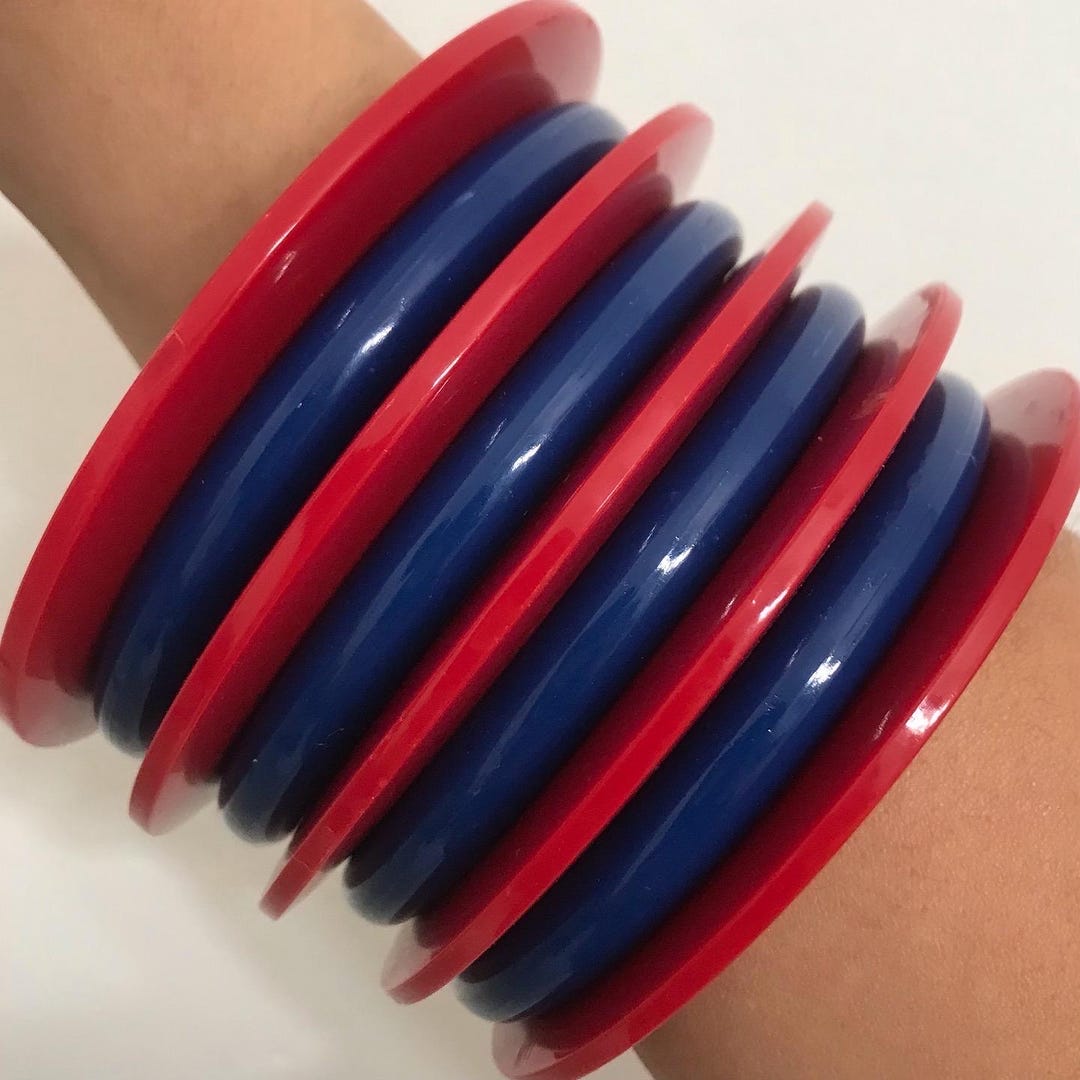 Vintage Lucite Plastic Bangles Lot Spacers Slicers Flying Saucer Stack ...