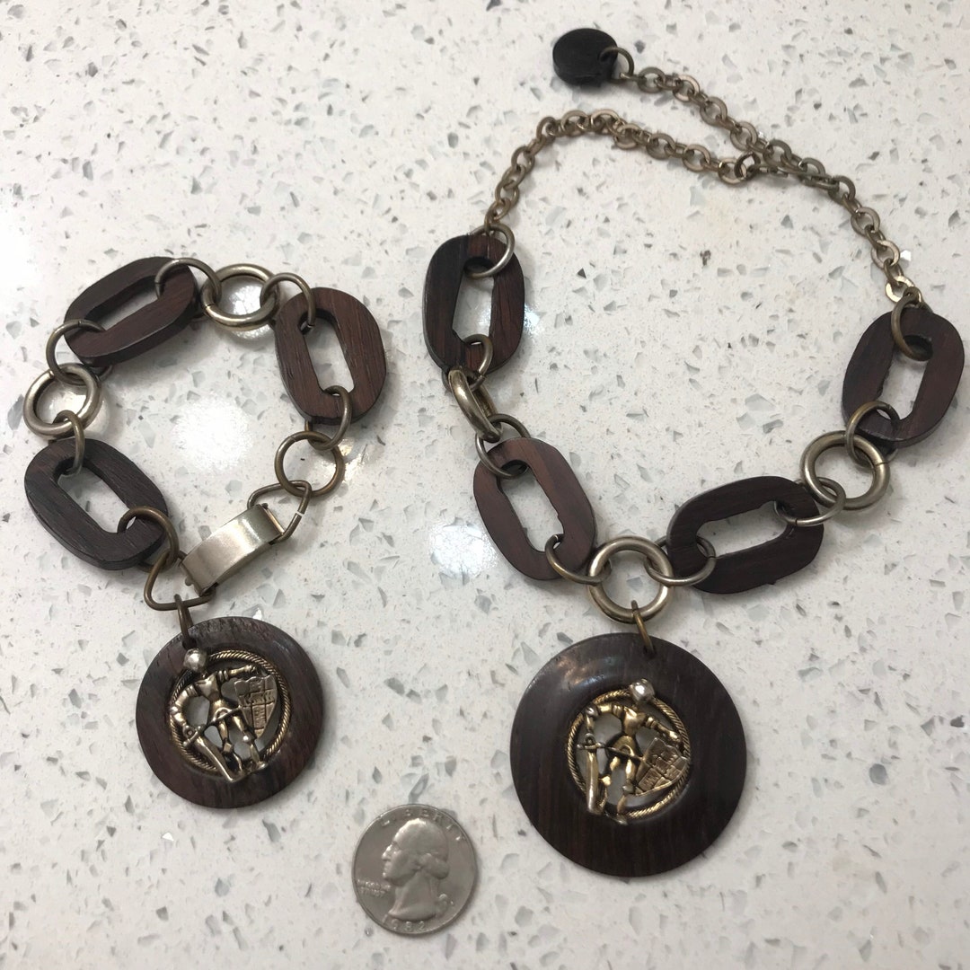 Vintage Renaissance Revival Medival Demi Parure Midcentury Heraldic ...