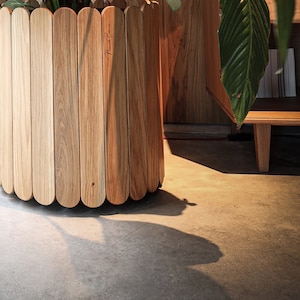 Wooden Slat Planter, Flower Pot - Etsy