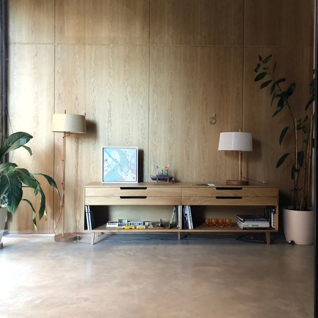 Sideboard 10 in Solid Oak or Walnut Wood - Etsy